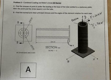 Solved Problem Combined Loading And Mohr S Circle Chegg