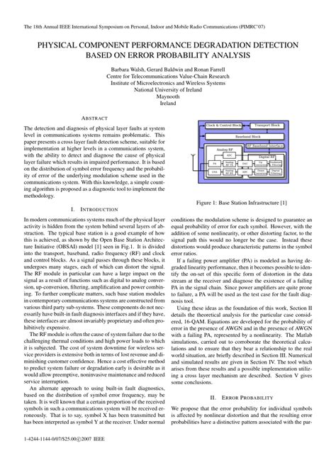 Pdf Physical Component Performance Degradation Detection Based On