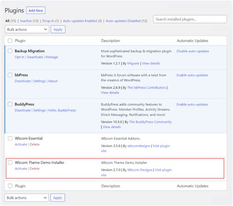 demo import wbcom designs docs