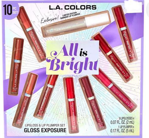 La Colors All Is Bright 10pc Lipgloss And Lip Plumper Set Excluxive