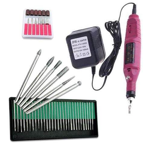 Kit Lixa Eletrica Kit 30 Brocas P Unha Gel Acrigel Exclusivo Kit