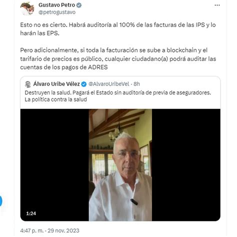 Petro Desmintió Reparos De Uribe Sobre Reforma A La Salud ¿se Acabó La
