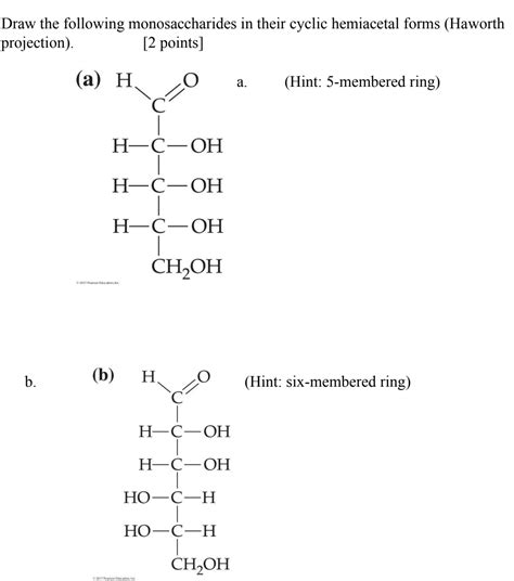 Solved Draw The Following Monosaccharides In Their Cyclic