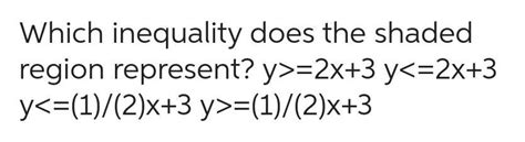 Answered Which Inequality Does The Shaded Region Represent Y 2x 3 Y
