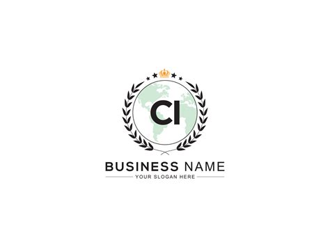 Minimalist Ci Logo Icon Creative Crown Three Letter Ci Logo Image