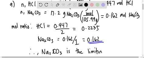 Solved Consider The Reaction Between Na2co3 And Hcl 2hclaq Na2co3