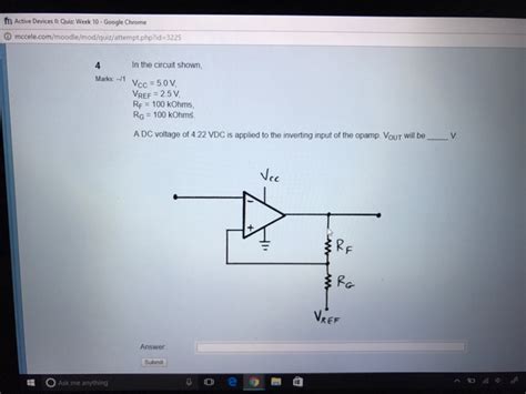 Solved In The Circuit Shown V CC 5 0 V V REF 2 5 V Chegg Com