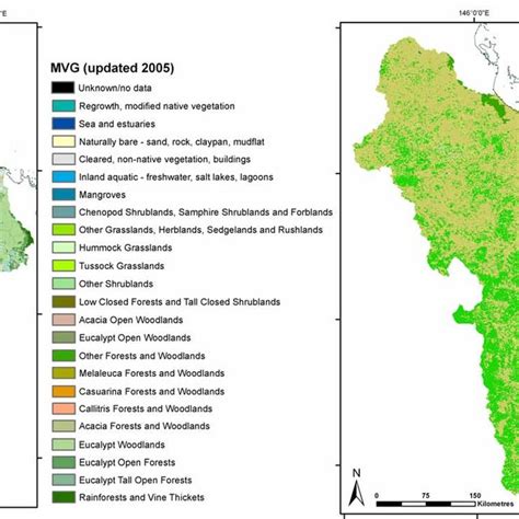 Nvis Mvg Land Cover Classification Left And Mod12q1 Right Land