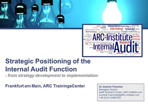 Strategic Positioning Of The Internal Audit Function Interne Revision Training