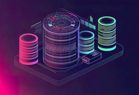 Vector Illustration Database Schema Layout For A Bank 3d Stylization