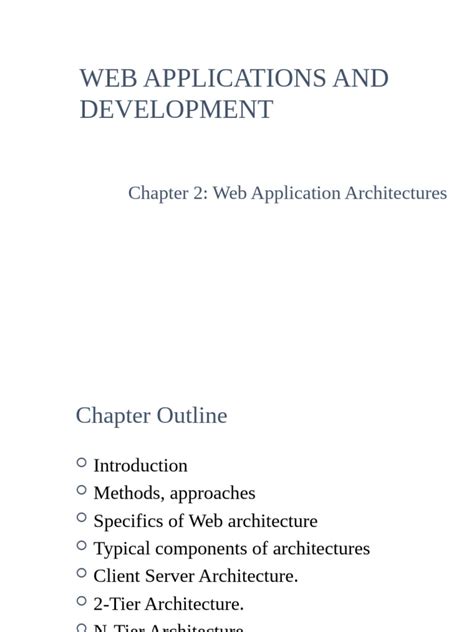 chapter 4 web application architectures and infrastructure pdf world wide web internet and web