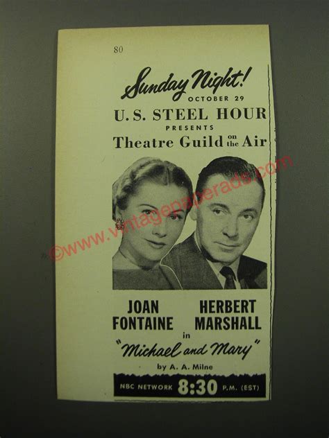 1950 Us Steel Hour Advertisement Joan Fontaine And Herbe