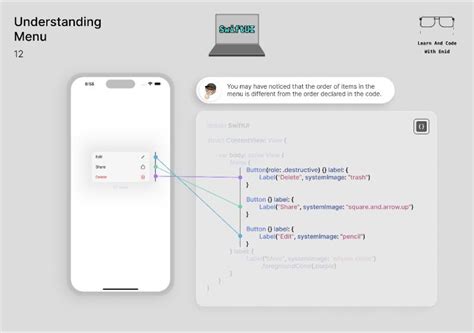 Learn And Code With Enid On Linkedin Explaning Menu In Swiftui With