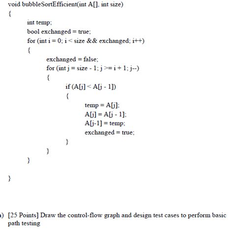 Solved Void Bubblesortefficient Int All Int Size Nt Temp