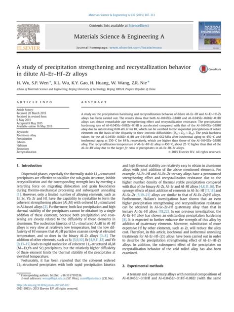 Al Sc Zr Paper 4 Pdf Alloy Materials Science