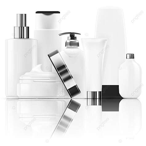 Set Of Clean Empty White Plastic Cosmetic Containers Vector Hygiene Samples Cream Png And