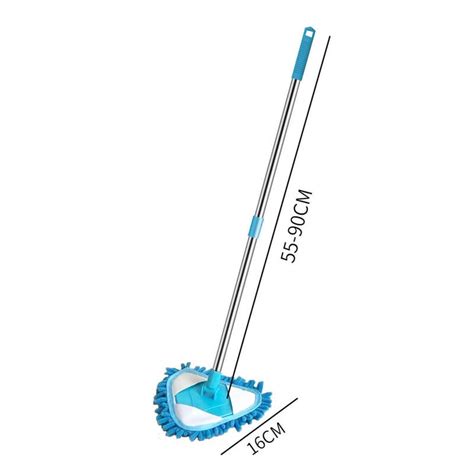 Badu Bg Въртящ се триъгълен моп Лесен монтаж Почистващ моп за прах Въртящ се триъгълен прибиращ