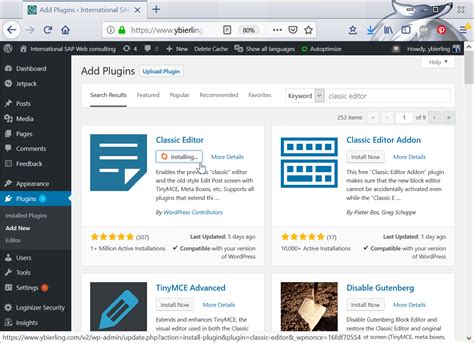 wordpress switch back to classic editor