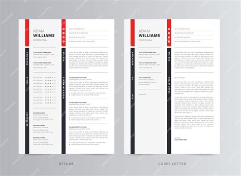 Premium Vector Professional Resume Or Cv And Cover Letter Template