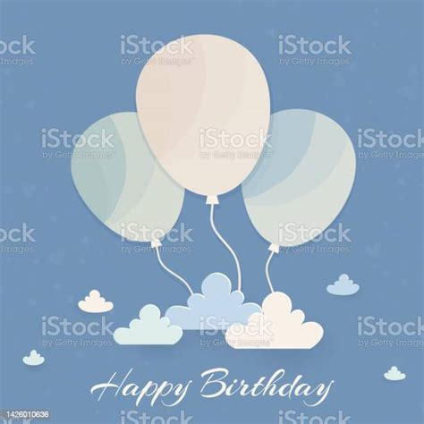 Happy Birthday Background With Balloons And Clouds向量圖形及更多事件圖片 事件 前景