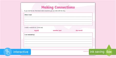 Making Connections Worksheet Reading Comprehension
