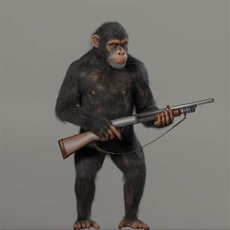 Hyper Realistic Chimpanzee 3d Model Design Gaurav Soam Gaurav Soam