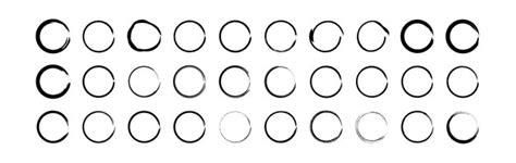 Ensemble De Cercles Grunge Formes Rondes Vectorielles Grunge