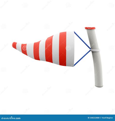 3d Rendering Windsock Icon 3d Render Wind Direction Tool Icon Stock