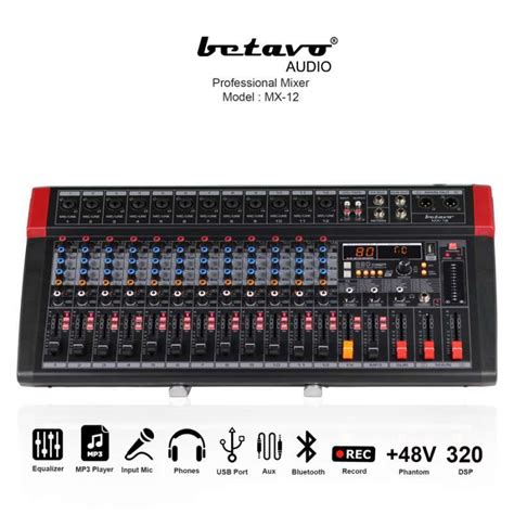Jual Mixer Audio Betavo Mx 12 Professional Audio Mixer 12 Channel Di