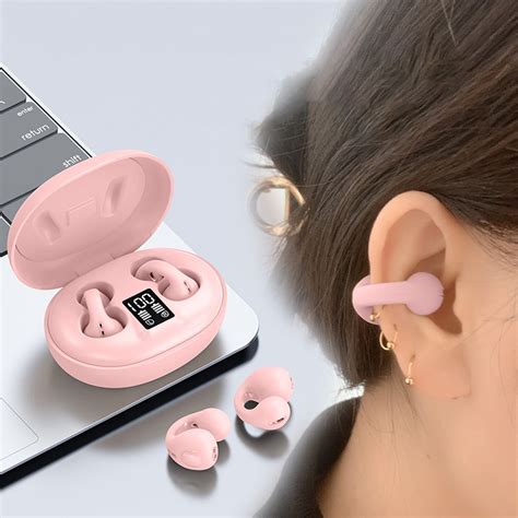 Herrnalise Wireless Ear Clip Bone Conduction Earbuds Bluetooth 5 3 Hifi