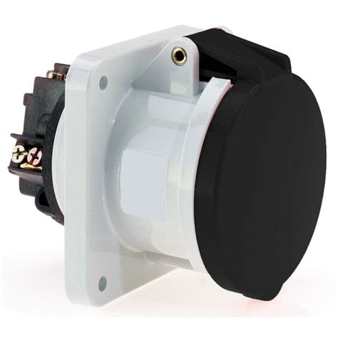Ip44 And Ip67 Panel Mounting Socket Outlets Straight 63a 500v 4p Ip44 Panel Mounting Socket