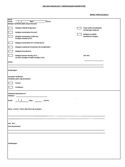 14 Borang Aduan Masalah Kerosakan Ict Pdf