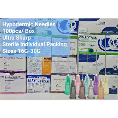 Box 100s Hypodermic Needles Jarum 16g18g19g20g21g22g23g24g25g