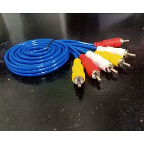Jual Mahal Biru Kabel AV Aux Audio Video Jack Colokan Rca To Male X Ke Stereo