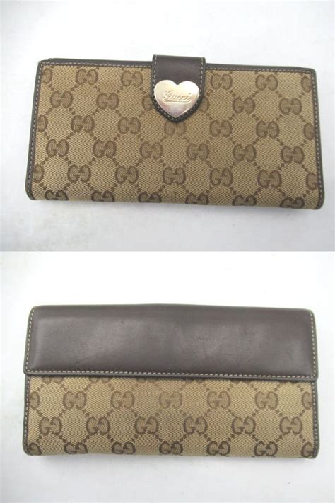 Yahooオークション グッチ Gucci Wホック 長財布 203550 2091 ベー