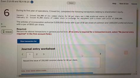 Solved Exam 2 Ch16 And 18 4 18 20 0 Sovod Help Save And