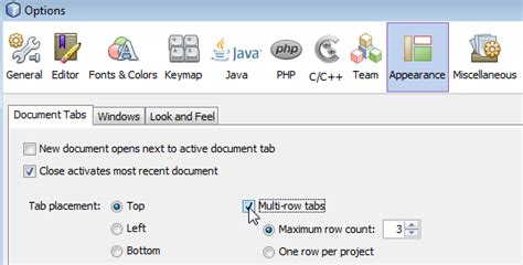 Is There A Way To Put Netbeans Open Files Tab Bar Into Several Rows