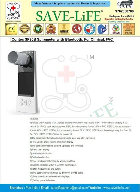Spirometer Pft Machine At ₹ 28000 Digital Spirometer In Pune Id 2851114162988