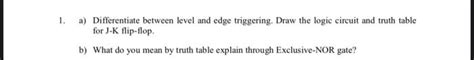 solved 1 a differentiate between level and edge