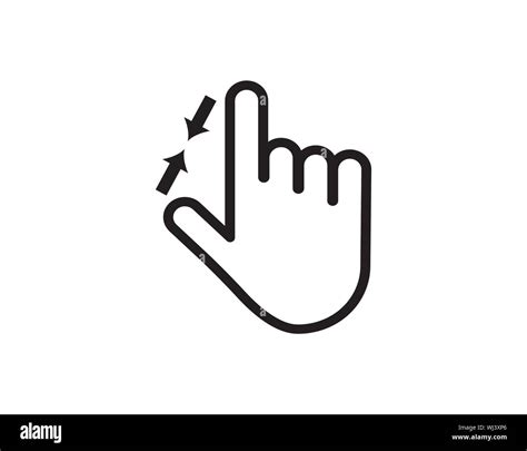Swipe Up And Down Linear Icon Hand With Finger And Arrow Line With
