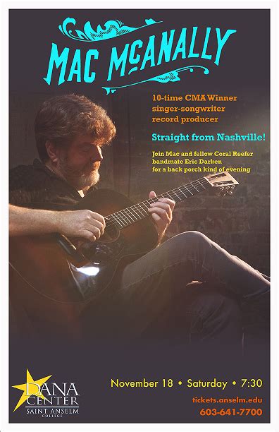 Tickets Mac Mcanally Dana Center Saint Anselm College