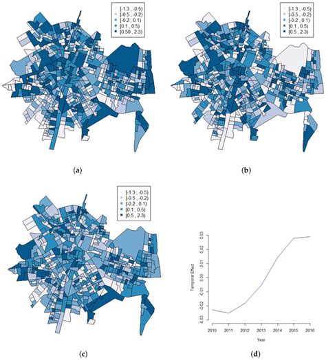 Ac Spatial Effect For The Years 2010 2013 And 2016 Respectively