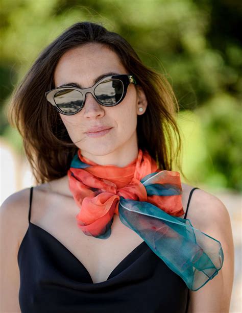 Unikatni Svileni Šal Smaragd I Cvijet Montarohr