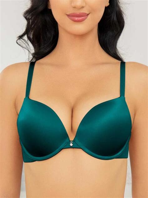 Lightly Padded Plunge Everyday Basic Underwire Push Up Bra Wingslove