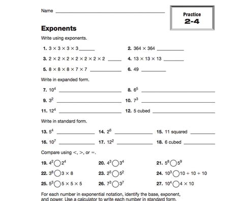 Exponential Form Grade