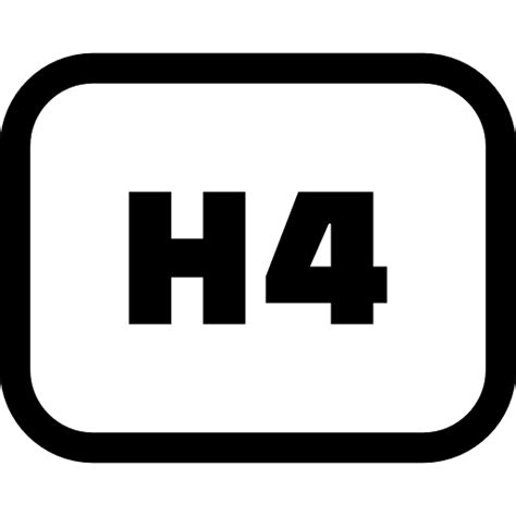 H4 Heading Rectangle Icon Svg Vector And Png Free Download Uxwing