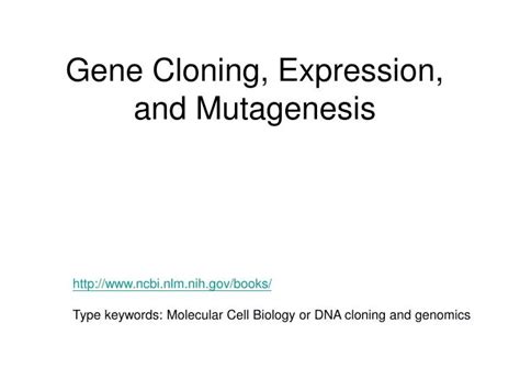 Ppt Gene Cloning Expression And Mutagenesis Powerpoint Presentation