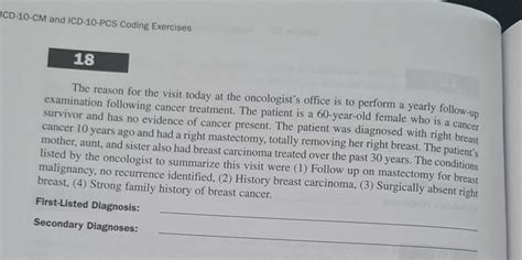 Solved Assign The Principal And Secondary Diagnosis For Each