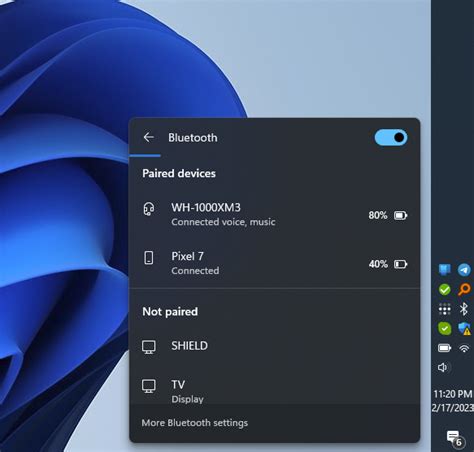 Is There A Shortcut To Open The Bluetooth Quick Menu In Windows 11