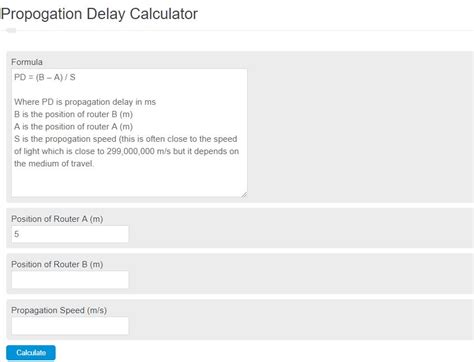 Propagation Delay Calculator Calculator Academy